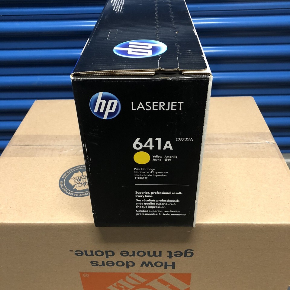 New Genuine HP 641A C9722A Yellow Toner Cartridge Box HP Laserjet 4600 ...