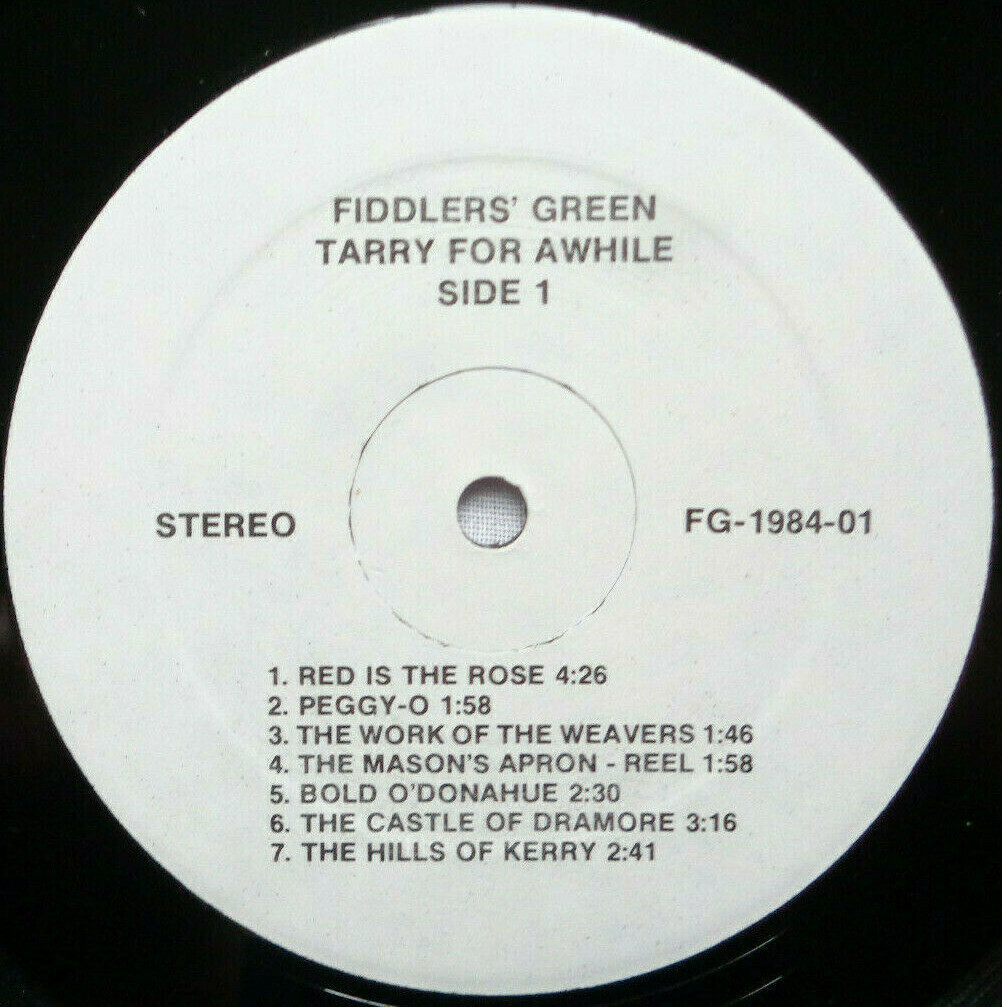 Fiddlers' Green Tarry For Awhile lp, CHICAGO IRISH GROUP, NO SPINDLE ...