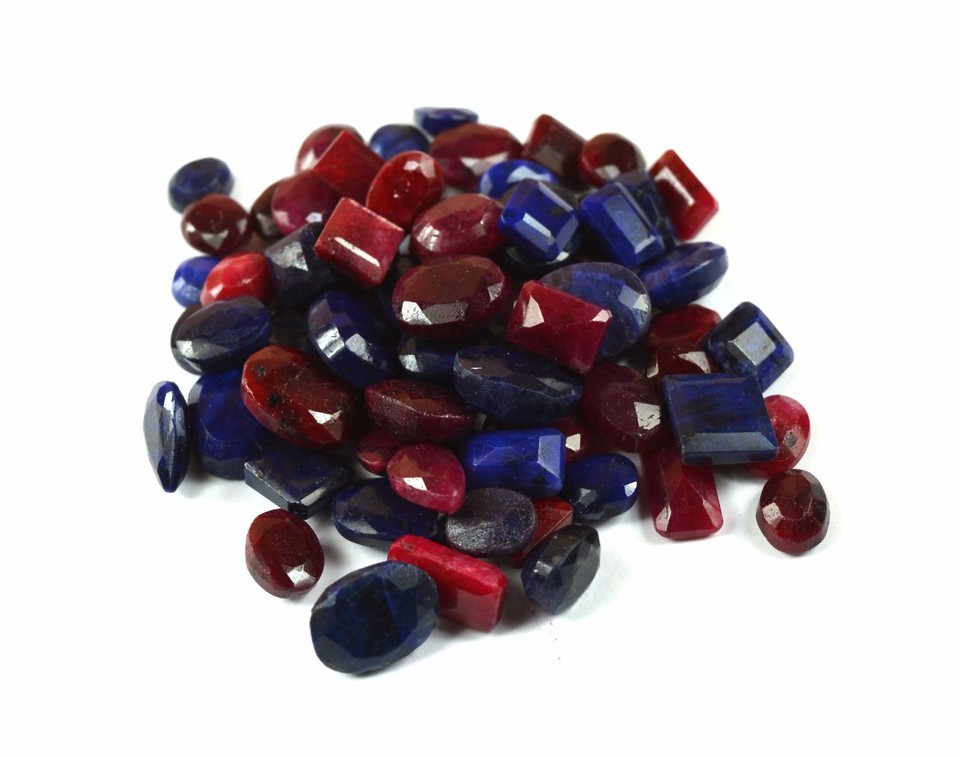 100-1000 Ct. Natural Mix Shape Ruby & Sapphire Gemstone Wholesale Lot ...