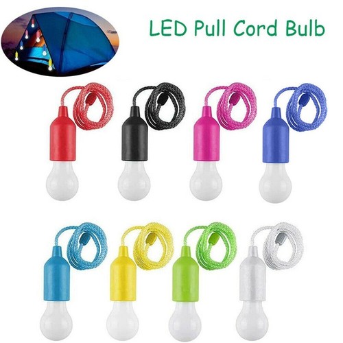 Lamp Tent Rope Camping Pull Light Battery LED Bulb Cord Light Hanging ...