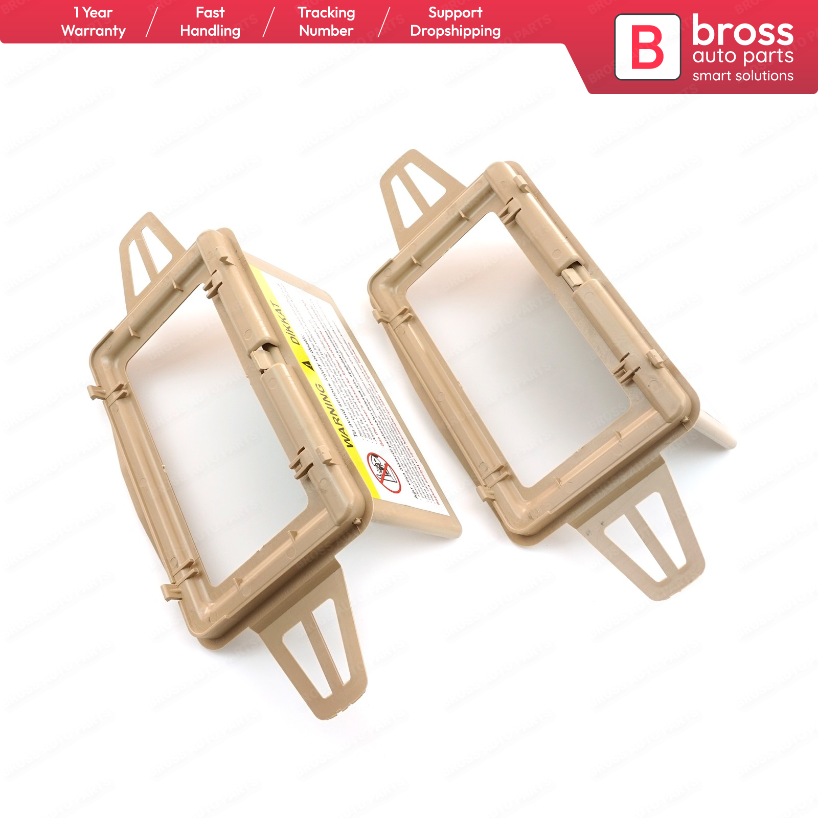 2 Pcs Sun Visor Mirror Cover TAN 2108102510, 2118110010 For Mercedes ...