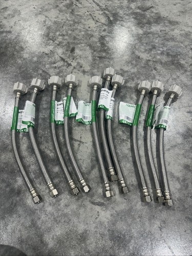 Lot Of 10 Aqua-Flo Toilet Supply Line Silver 12" SWC-112-PP 42867005873 ...