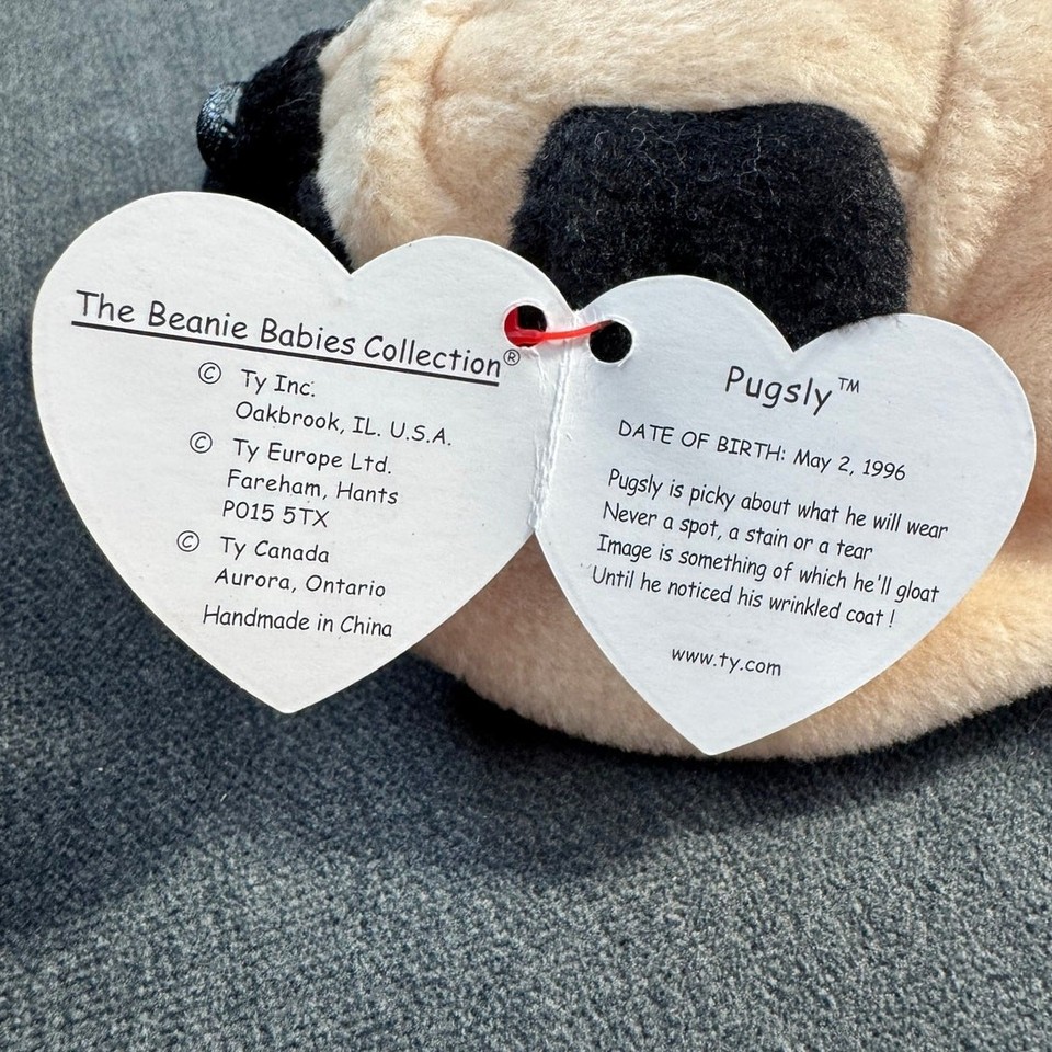 TY Beanie Baby Pugsly the Pug 🐶 PVC – 1996 – Style 4106 – Mint Tags | eBay