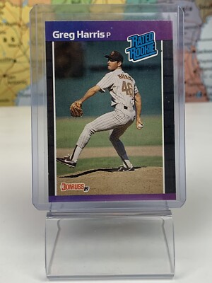 SHIPS SAME DAY Donruss 89 Baseball Card NM Greg Harris #34 Rated Rookie ...