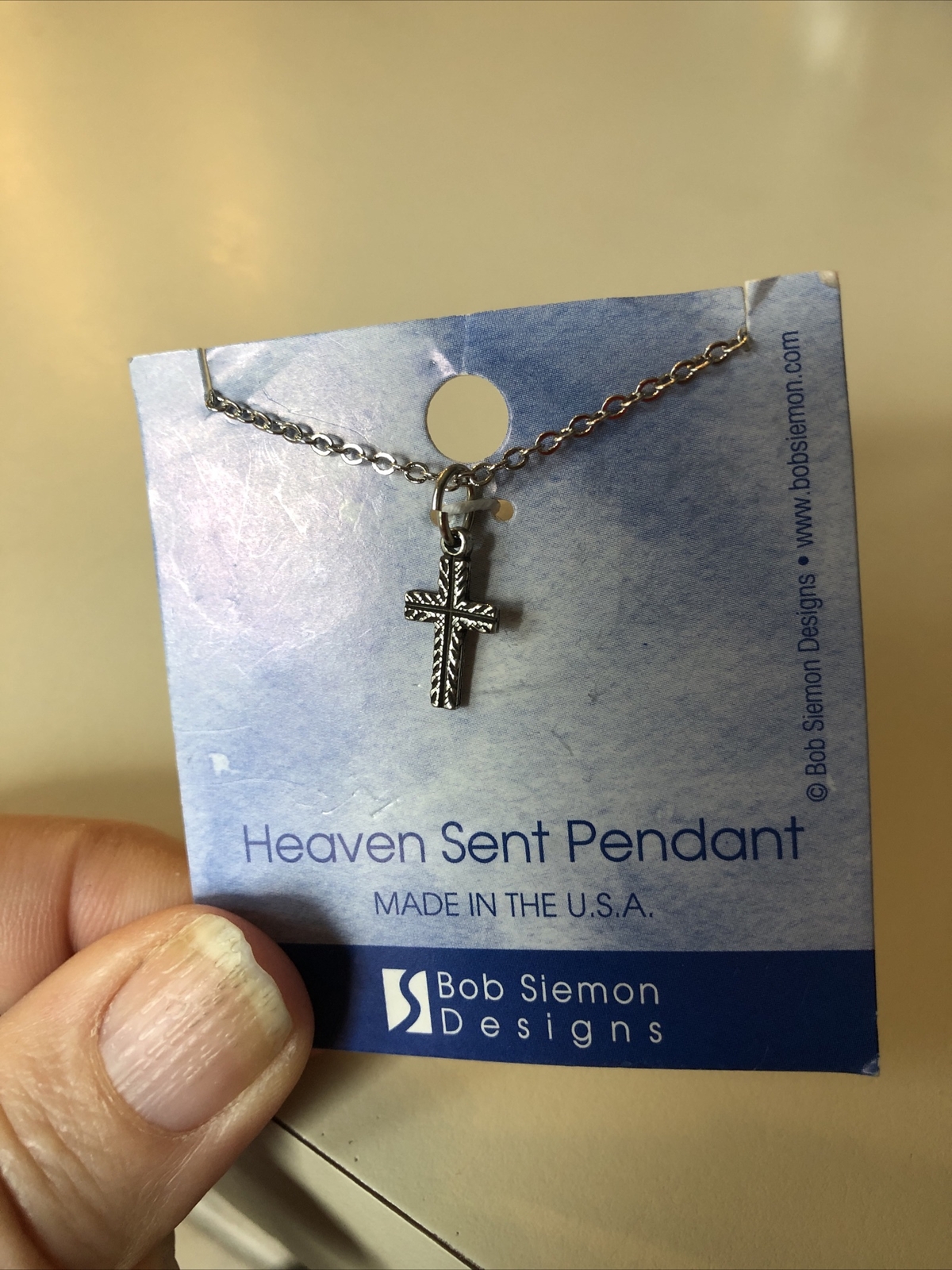 Bob Siemon Designs - Tiny Cross Necklace BRAND NEW "Heaven Sent Pendant ...