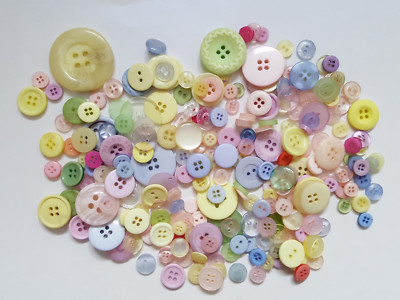 Bundle 100g pack of pastel coloured buttons. Job lot. | eBay UK