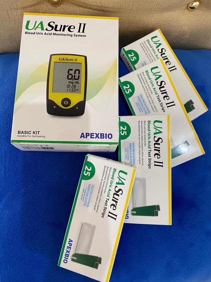 UASure II Uric Acid Meter Test Kit Uric Acid Gout (Tool and 25 ...