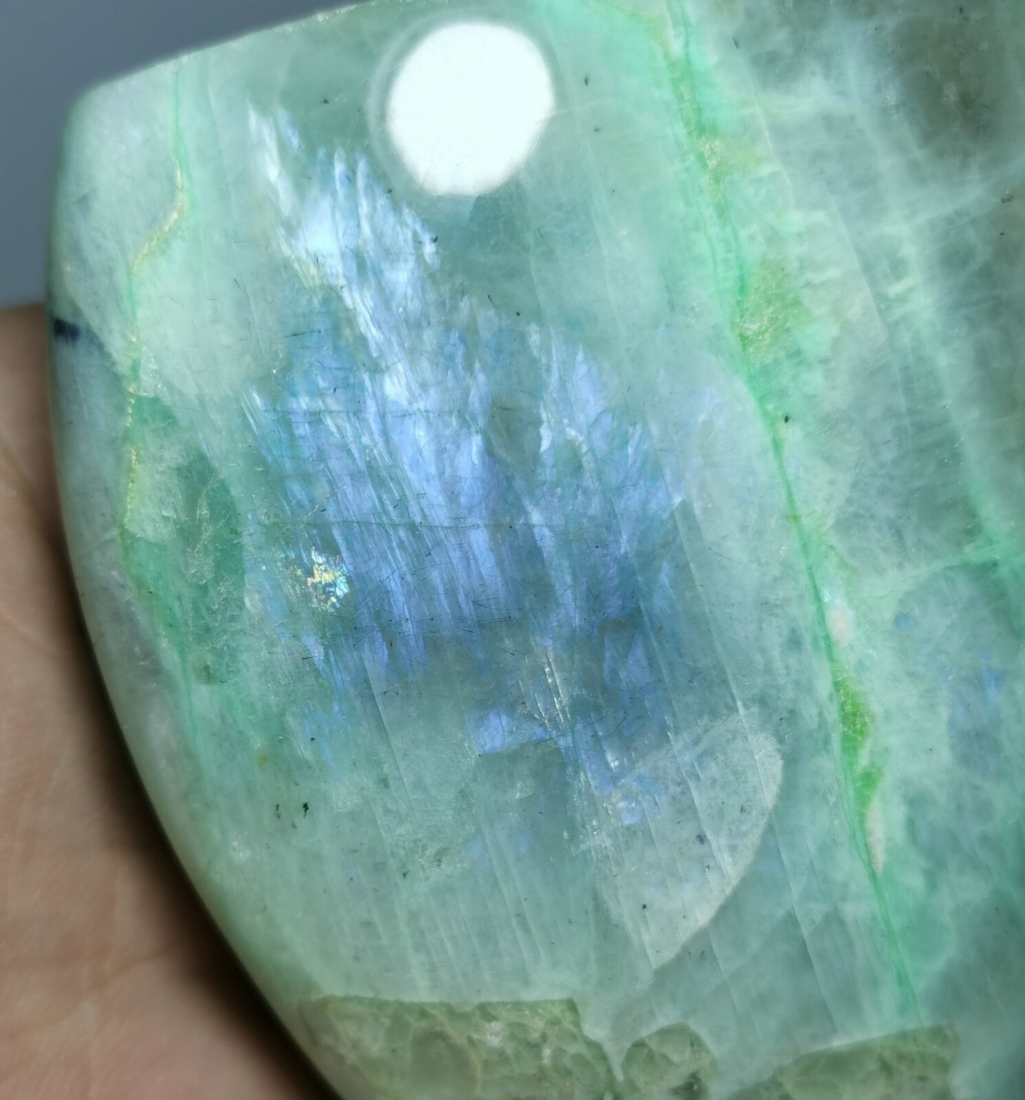 GARNIERITE Nickel Polished Green Moonstone Standup Display Stone ...