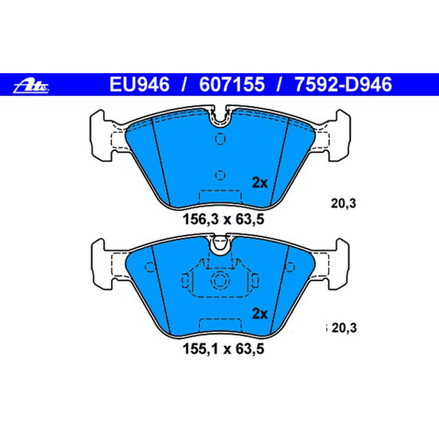 BMW 330Ci Z4 Hella ATE Front Brake Pads With Pad Sensor 34353411756 ...