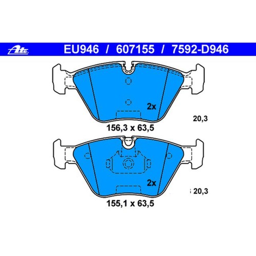 BMW 330Ci Z4 Hella ATE Front Brake Pads With Pad Sensor 34353411756 ...