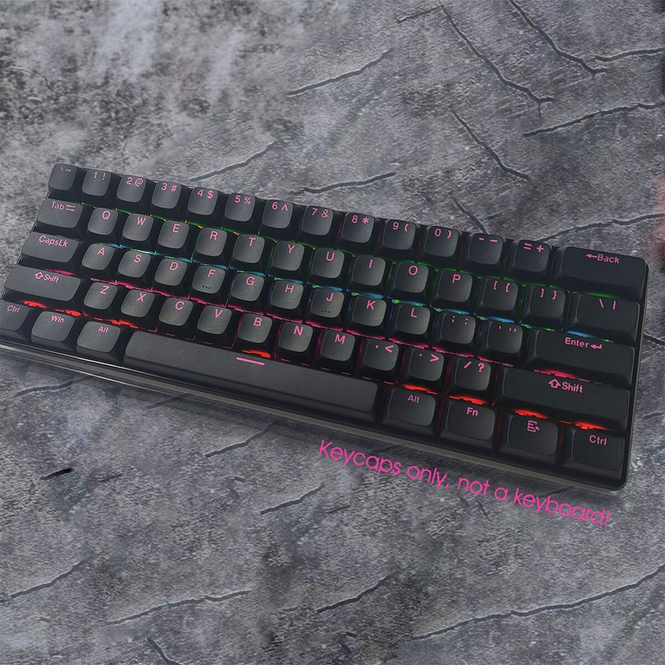 Double Shot Keycaps Set Black 115 keys Ball Shape for MX Mechanical ...