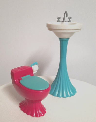 Mattel Barbie Dreamhouse Dollhouse Glam Bathroom - Toilet & Pedestal ...