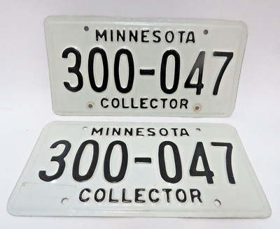 A Pair Minnesota Vintage Car Collectors License Plates 300-047 Used | eBay
