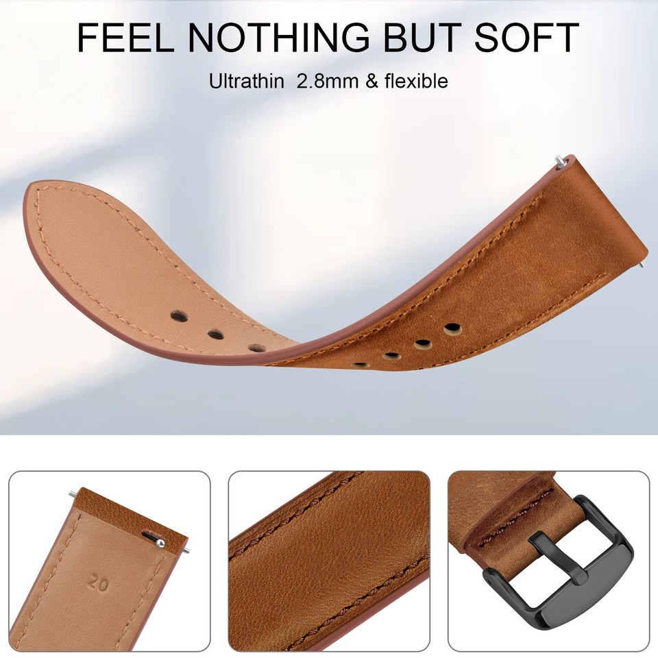 20mm Leather Band for Timex Expedition Bands Soft Leather Replacement ...