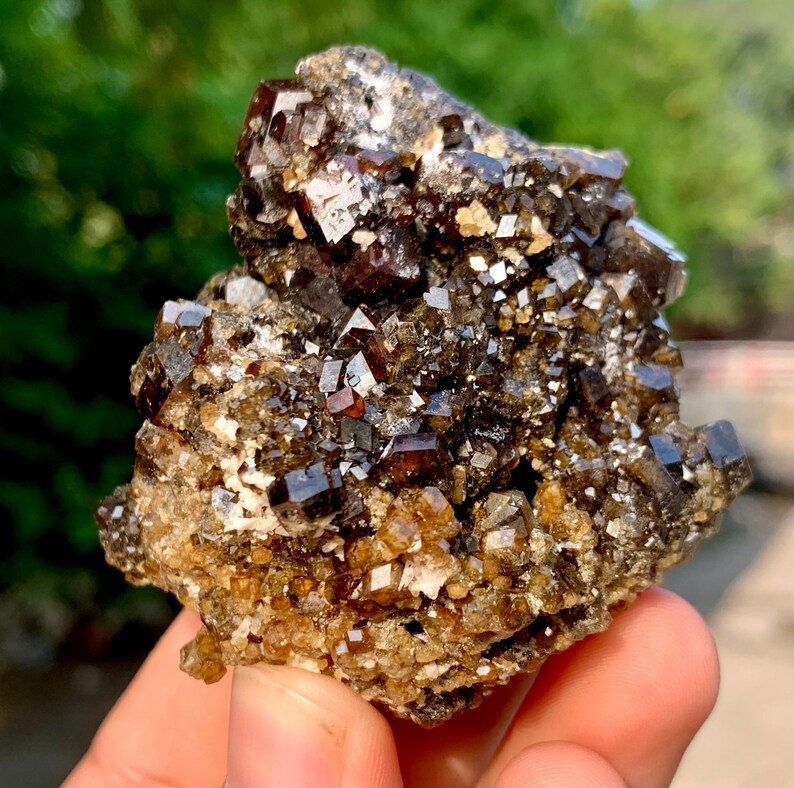 Natural Brownish Rhombic Andradite Garnet Crystal Cluster, Skardu, 172 ...