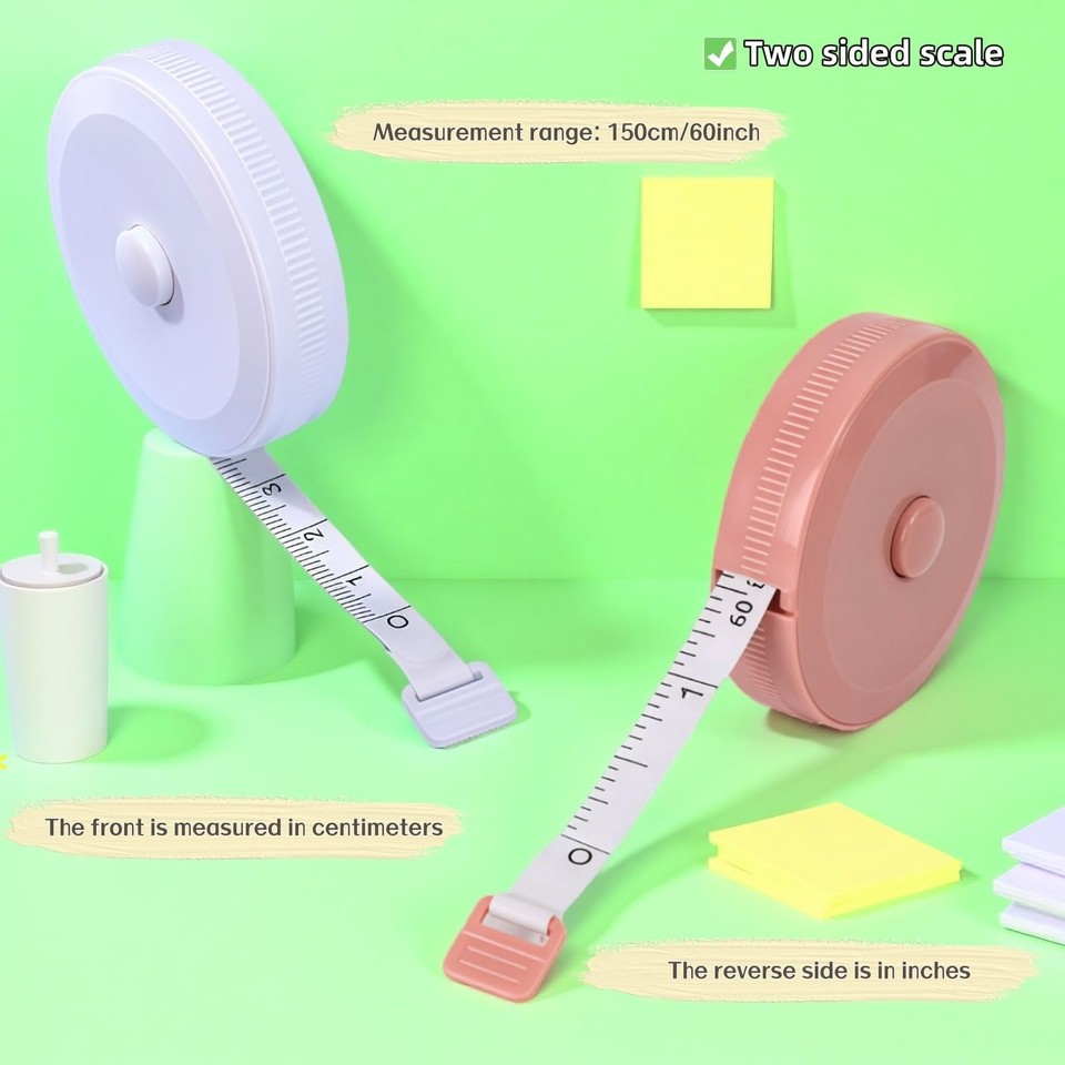 4-Pack Mini Soft Retractable Tape Measure, 60 Inch /150 cm Dual-Scale ...