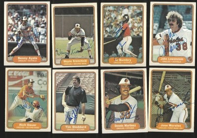 Signed 1982 Fleer BALTIMORE ORIOLES Lot x8 💎 In Person Autographs Auto ...