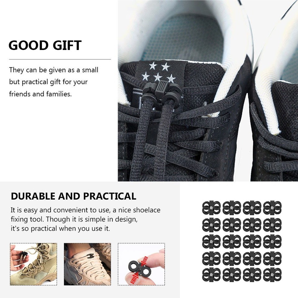 20 Pcs Running Shoes Shoelace Buckle Sneaker Laces Clasps Fastener Lock ...
