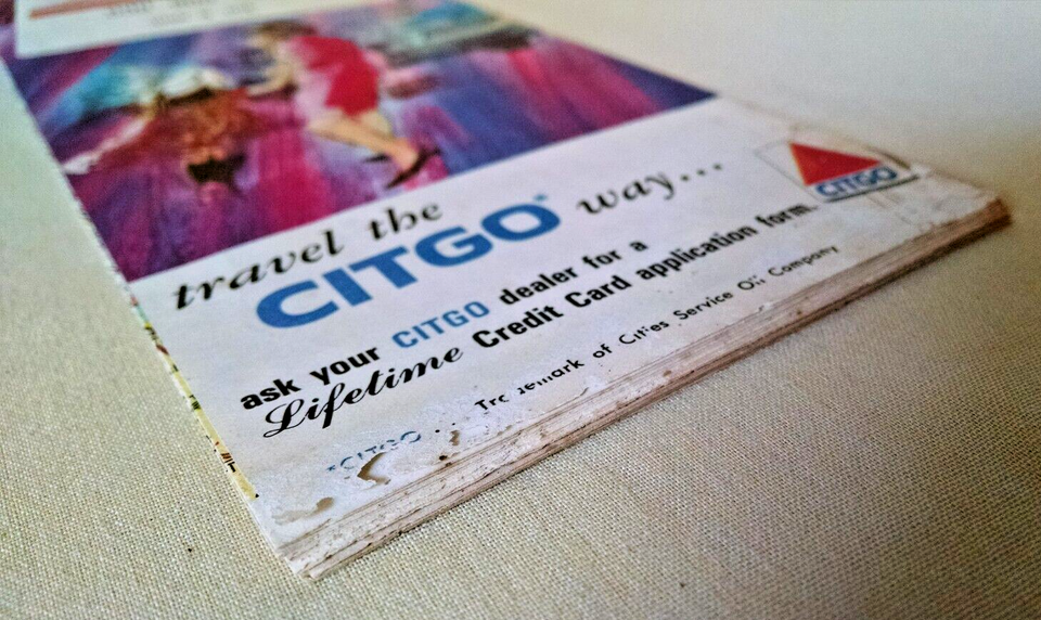 CITGO MAP PENNSYLVANIA HM GOUSHA LITHO USA 1965 CITIES SERVICE OIL ...