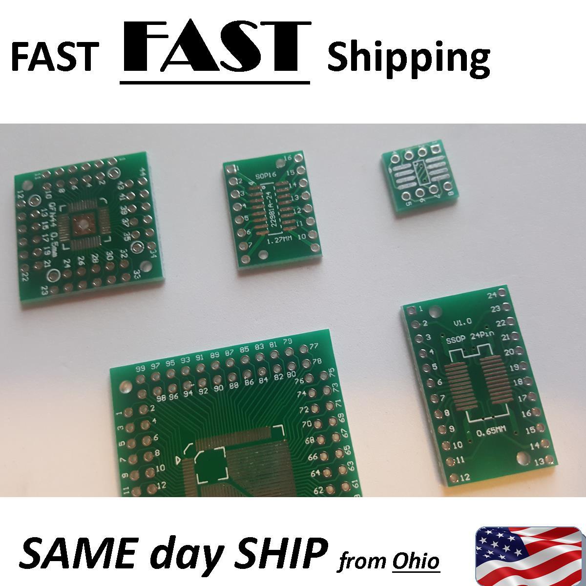 PCB Board set SMD To DIP Adapter Converter FQFP32-100 QFN48 SOP8 8 16 ...