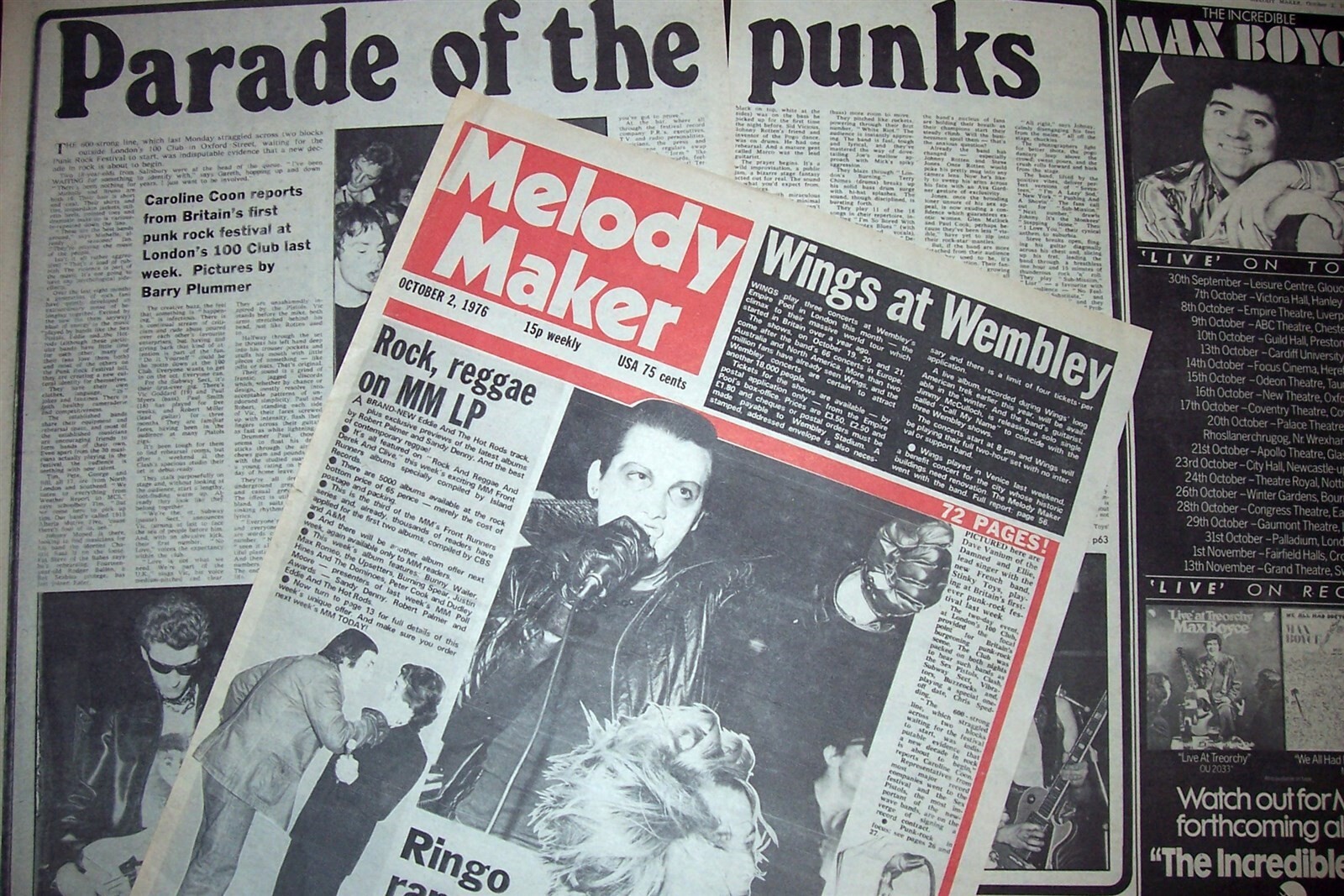 100 Club Punk Festival 1976 Huge Multi-Page Article - Sex Pistols ...