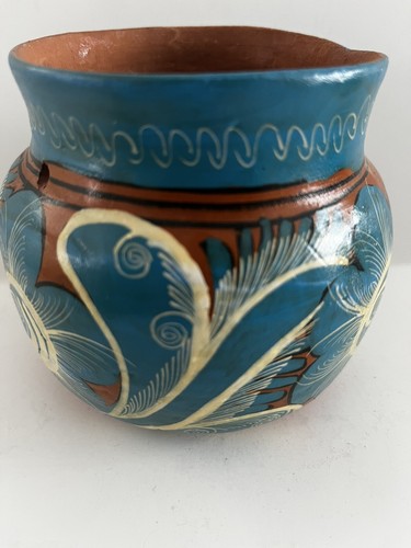 Vintage Small Red Clay Pottery Planter Bowl Hand Painted | eBay