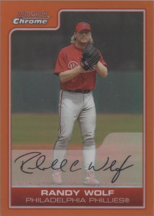 2006 Bowman Chrome - Randy Wolf #29 Orange Refractor /25 for sale ...
