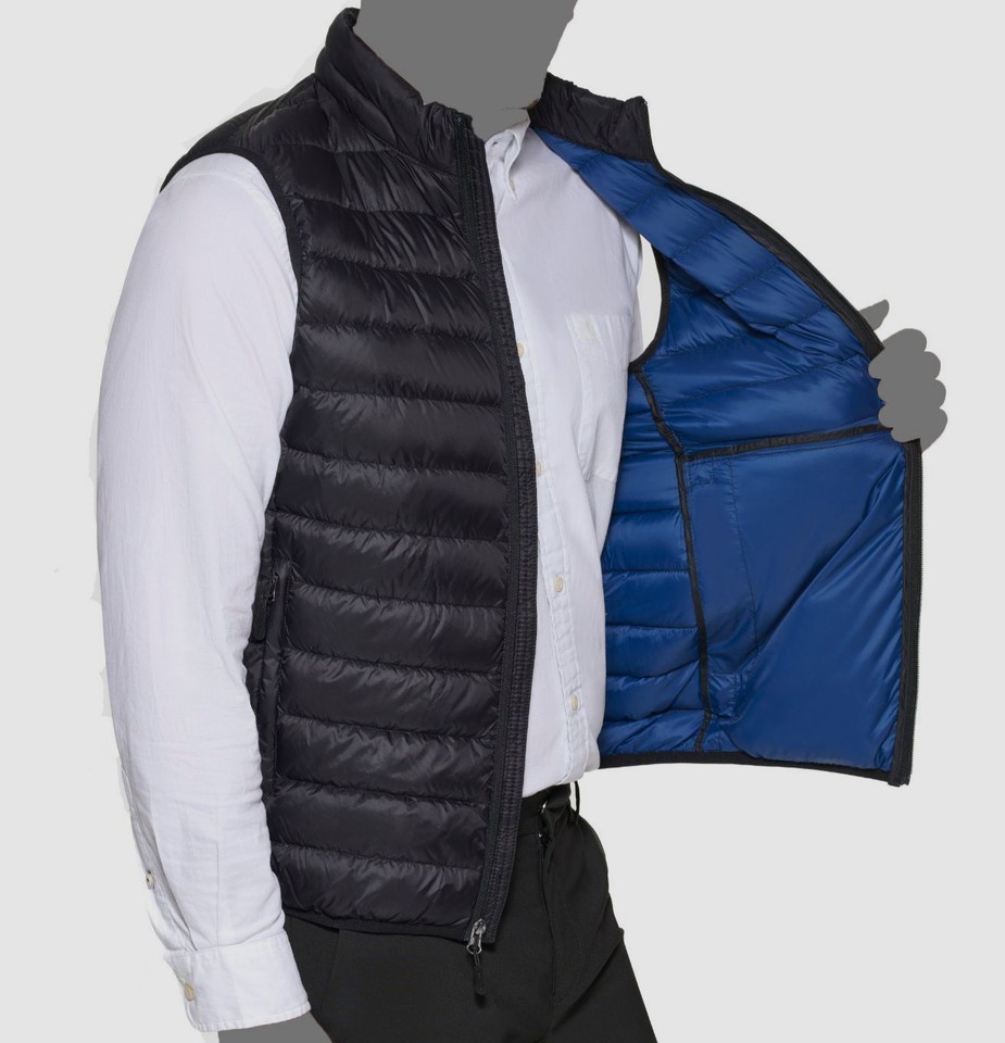 $100 Club Room Men's Black Full-Zip Down Packable Quilted Vest Coat ...