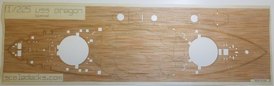 Wood Deck for 1/225 USS Oregon (fits Glencoe/ITC kits) by Scaledecks ...