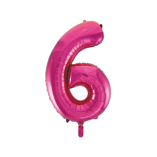 Hot Pink 6 Numeral Foil Balloon 86cm Birthday Party Decor Supplies AUS ...