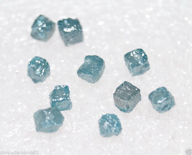 2 Pcs, Blue Rough Diamond Box Cubes, Natural Rough Diamonds, Approx 4mm ...