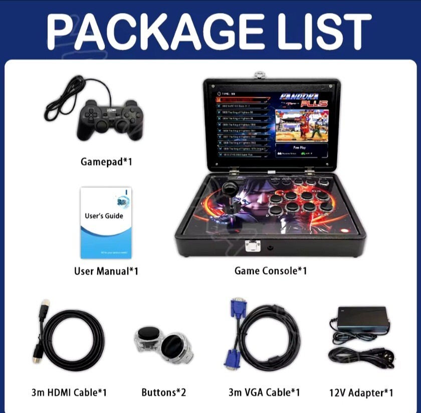 Portable retro arcade Game Machine with 14" Screen pandora saga dx2 ...