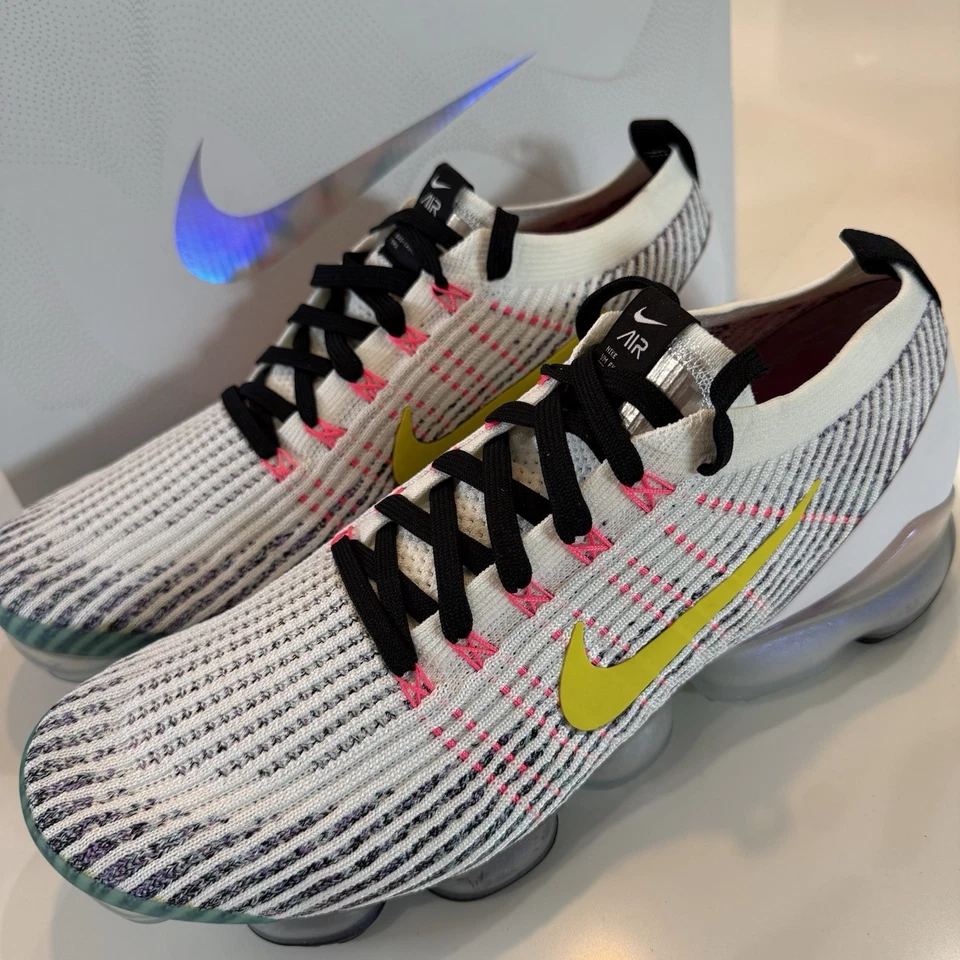 Nike Air VaporMax Flyknit 3 White Dynamic Yellow for Sale ...