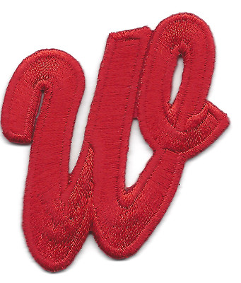 SCRIPT LETTERS - Red Script 2" Letter "W" - Iron On Embroidered ...