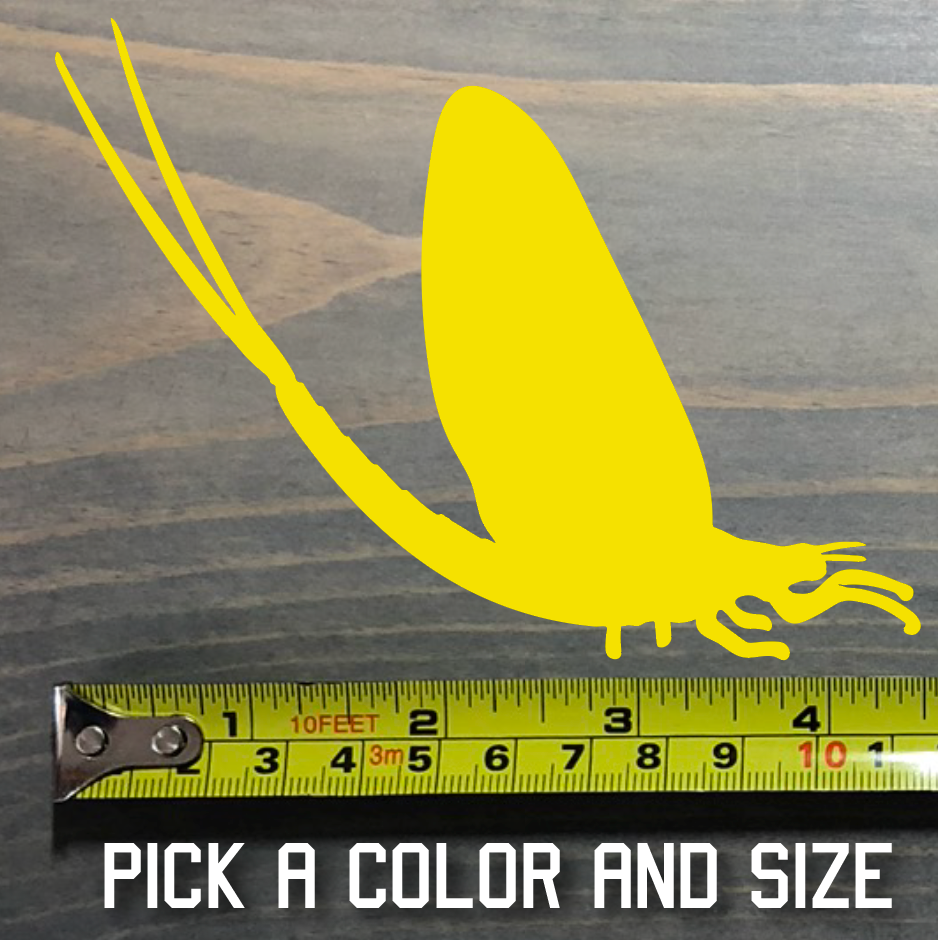Fly Fishing Decal Sticker Mayfly BWO Rainbow Trout Brown Dry Hatch ...