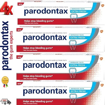 Parodontax Extra Fresh Improved Taste Fluoride Toothpaste 4 x 75ml Pack ...
