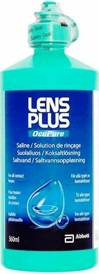 AMO Saline contact lens solution Lens Plus OcuPure 120ml 360ml Multiple ...