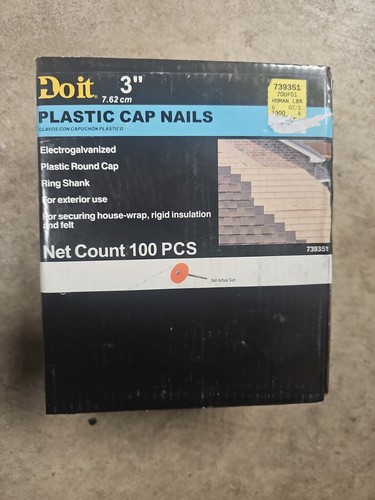 100 Count 3" Ring Shank Plastic Cap Nail | eBay