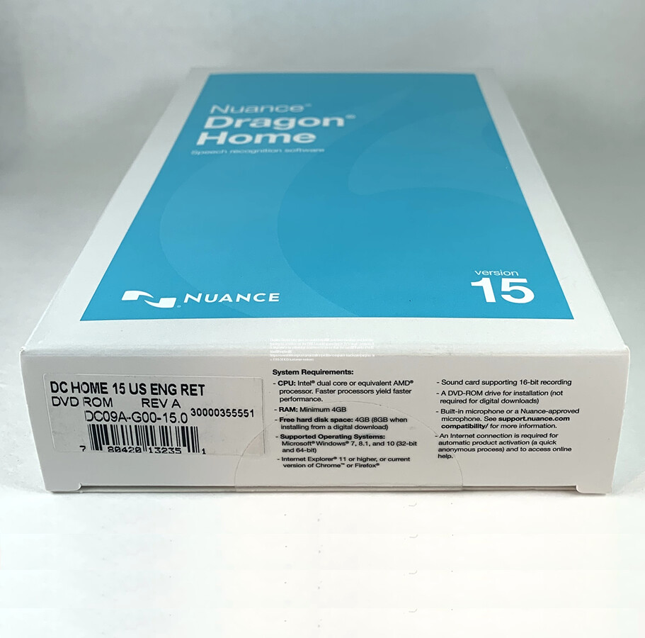 Nuance Dragon Home 15 - New Retail Box, DC09A-G00-15.0 780420132351| eBay