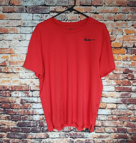 🔥 Nike Dri-Fit Red Athletic Training Shirt Men's Large L Tiger Sunday ...