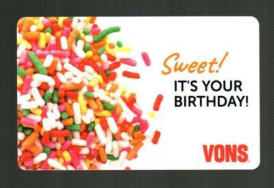VONS Sweet ! It's Your Birthday 2018 Gift Card ( $0 ) | eBay