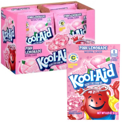 Kool-Aid Soft Drink Mix Delicious Pink Lemonade Unsweetened (48 Pack ...
