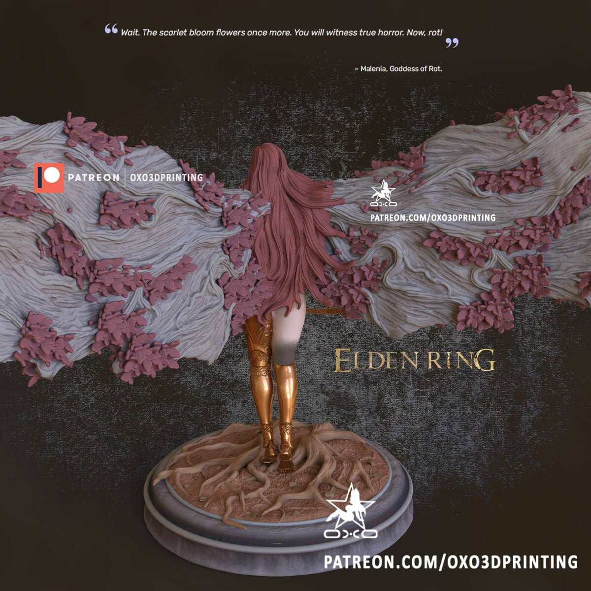 Figure MALENIA Elden Ring statue 1/24 75mm 3d UNASSEMBLED and UNPAINTED ...