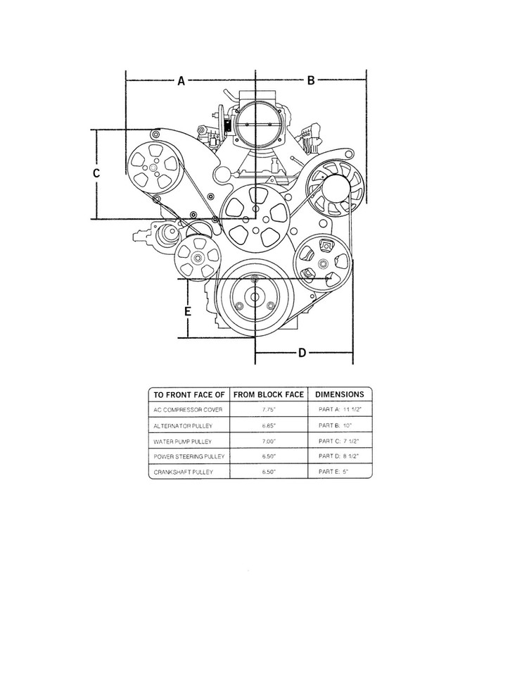 LS Engine Serpentine Front Drive System Pulley Kit 5.7 6.0 6.2 LS1 LS2 ...