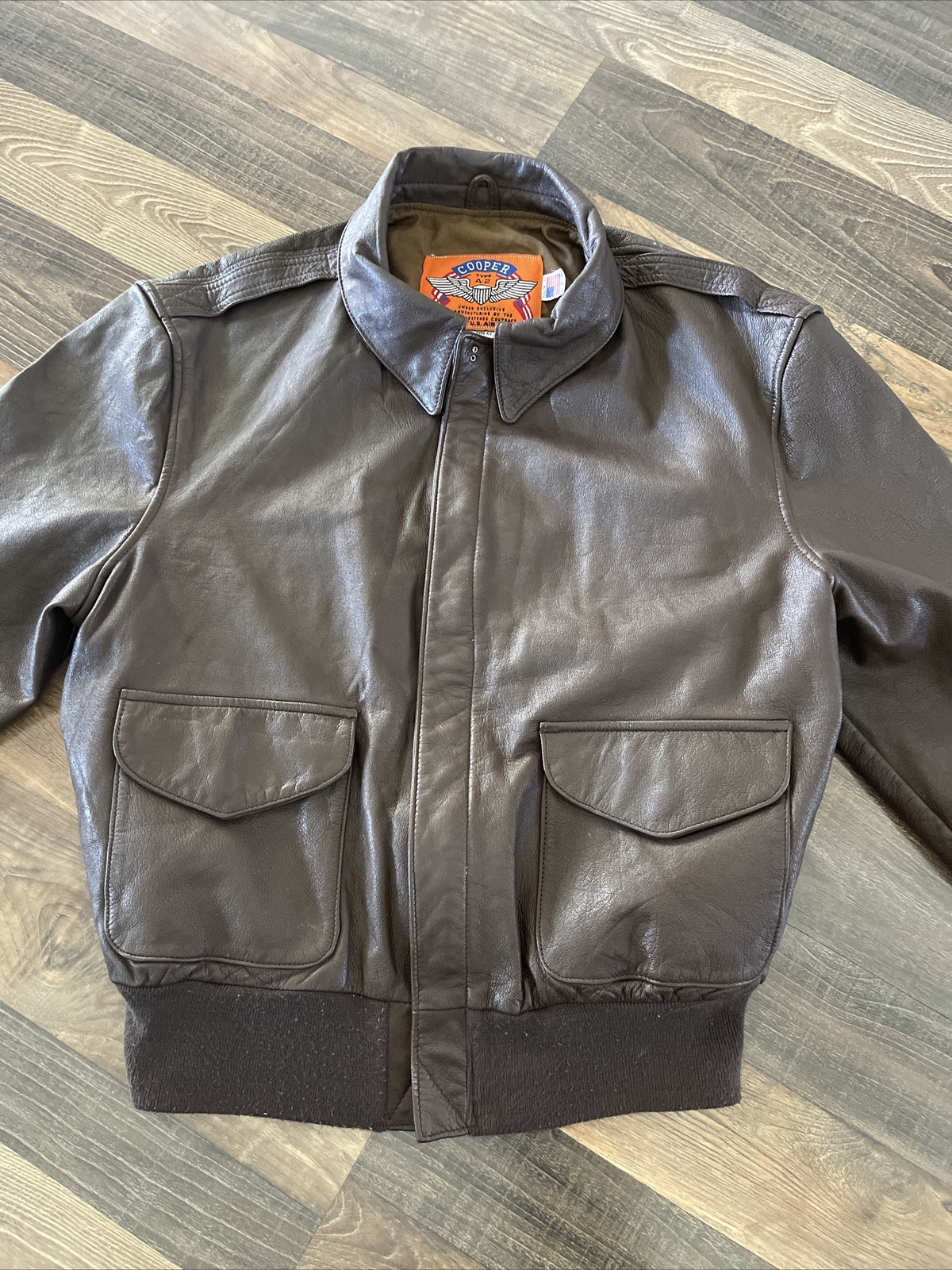 Cooper A-2 US Air Force Men's Brown Genuine Goatskin Leather Flight ...