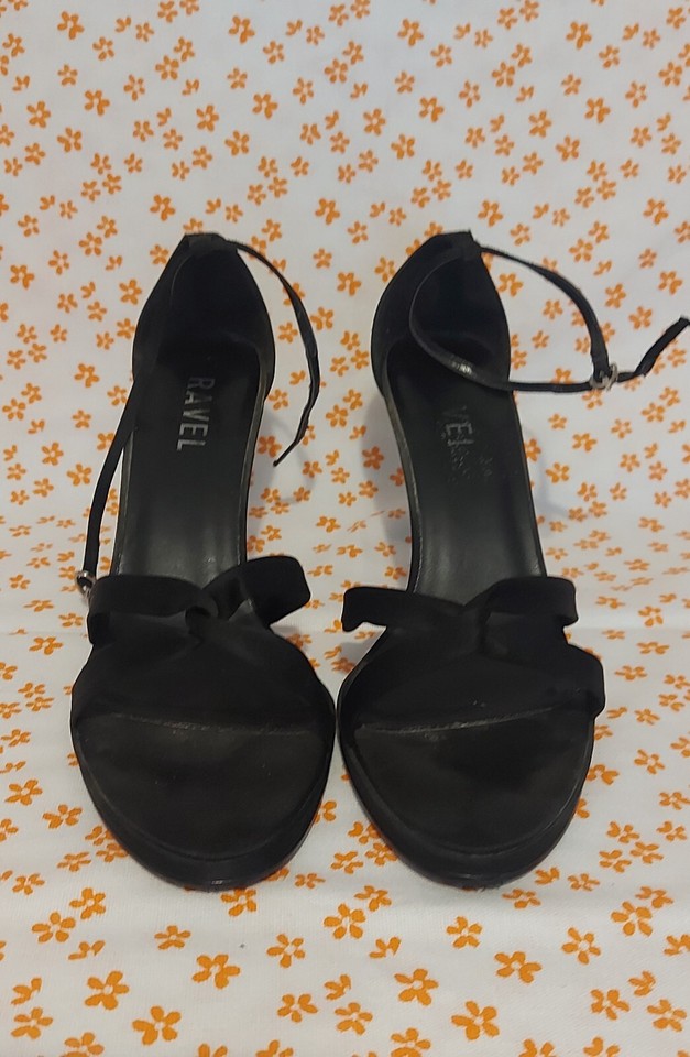 Ravel Black Strappy Stiletto Shoes - Size EUR39/UK 6 with spare heel ...