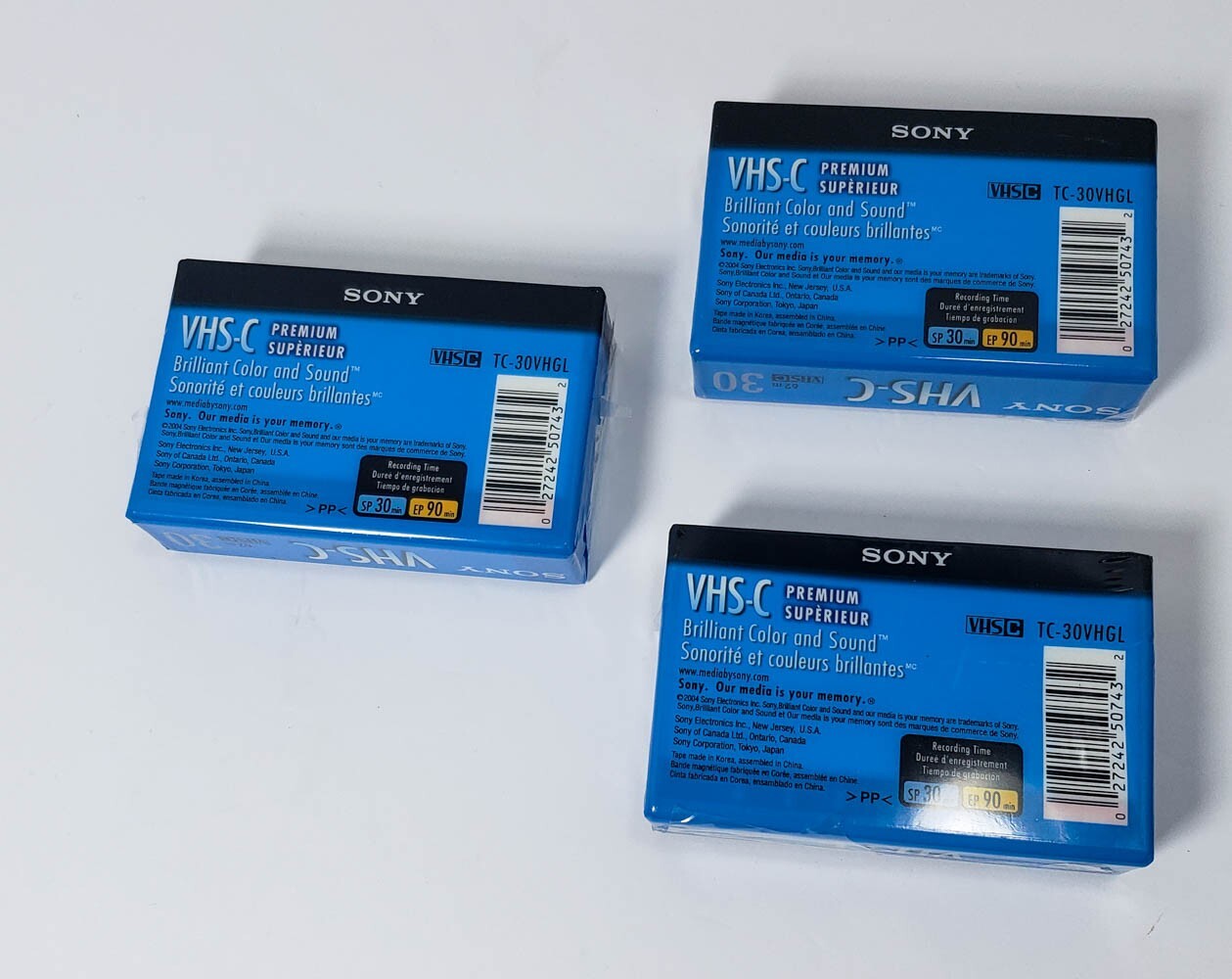 Three NEW Sony VHS-C TC-30VHGL Video Camcorder Tapes | eBay