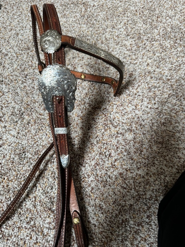 Blue Ribbon Tack Silver Western Show Bridle Headstall | eBay