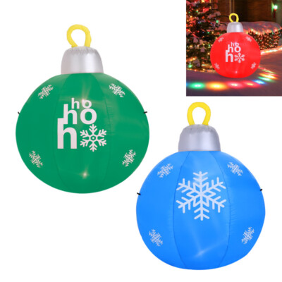 120cm Outdoor Christmas Decorations Inflatable Santa Xmas Ball Bauble ...