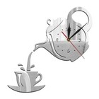 3D Acrylic Kettle Coffee Cup Teapot Shaped Wall Clocks Creative Home ...